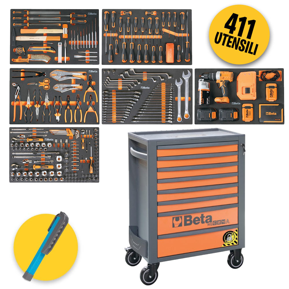 Beta 2400 RSC24A/8-VIL - Carrello attrezzi per officina antiribaltamen ...